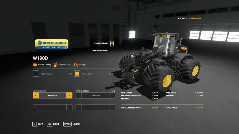 Мод погрузчик NEW HOLLAND WHEEL LOADER W190D VE V1.0 FS19